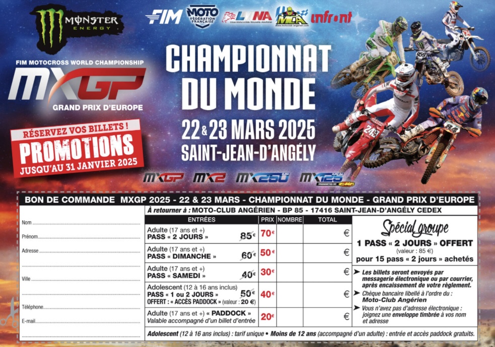 Billet Motocross Saint Jean D Angely